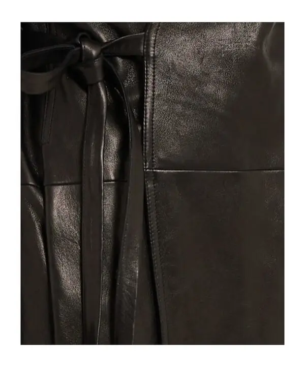 Rick Owens Dracucollar Belted Leather Coat
