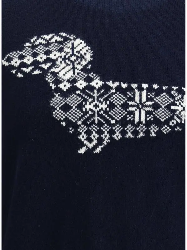 Thom Browne Holiday Hector Sweater With Dachshund Print