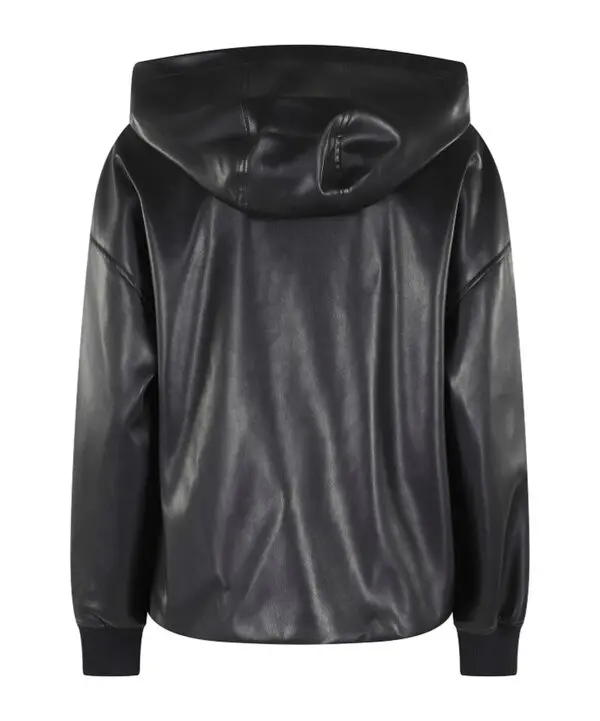 SEMICOUTURE Faux Leather Hooded Jacket