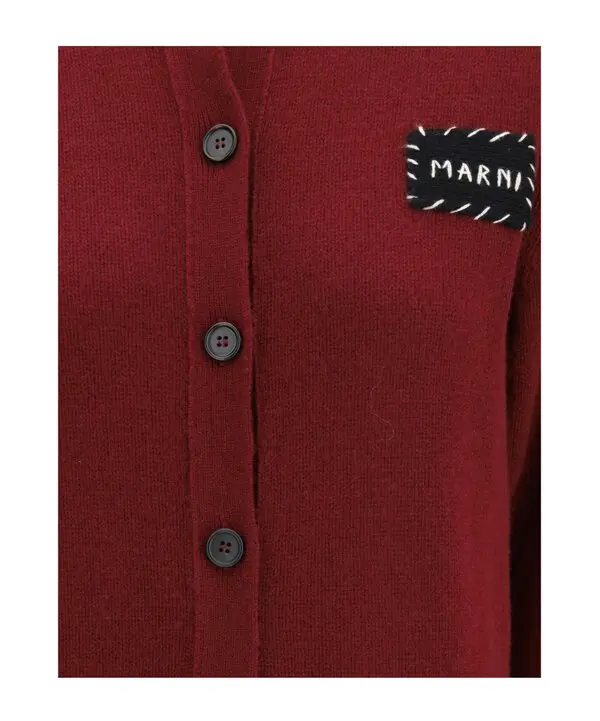 Marni Logo Patch Buttoned Cardigan