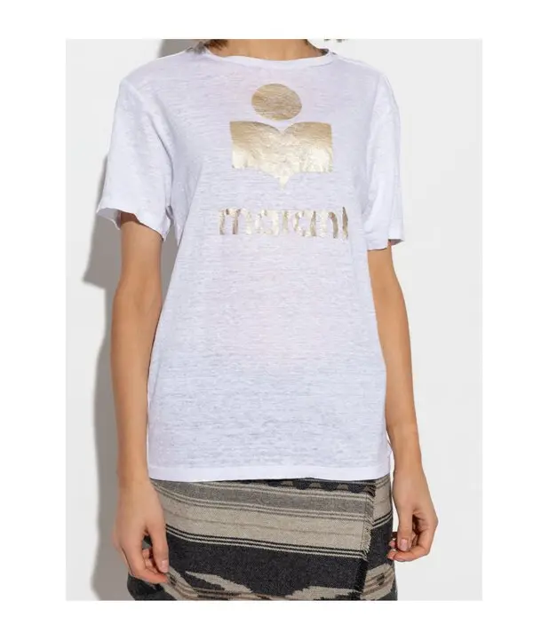 Isabel Marant Étoile Zewel" Logo Printed Crewneck T-shirt - White
