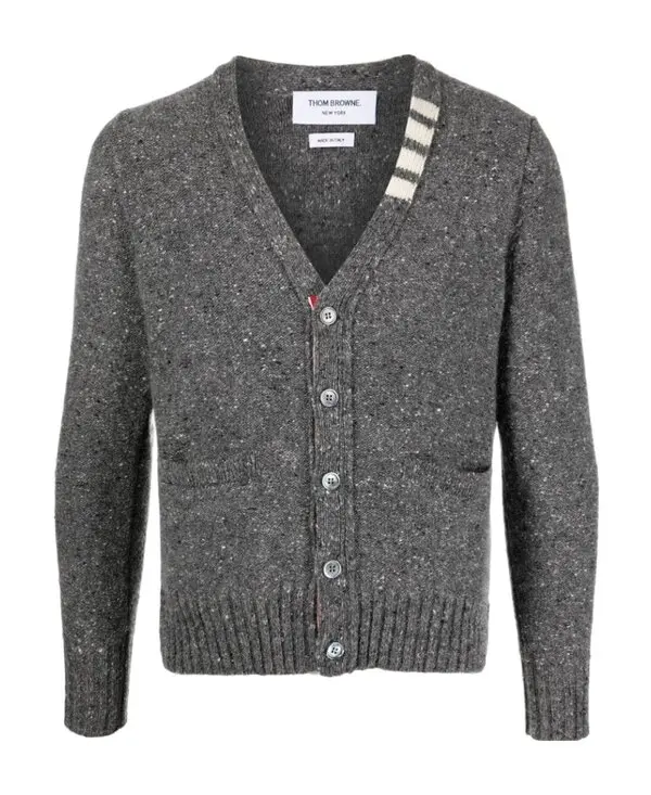 Thom Browne Striped V-neck Buttoned Cardigan