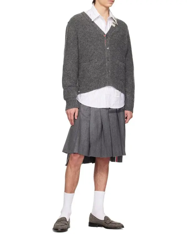Thom Browne Striped V-neck Buttoned Cardigan