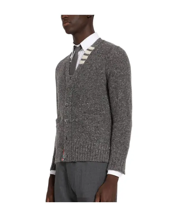 Thom Browne Striped V-neck Buttoned Cardigan