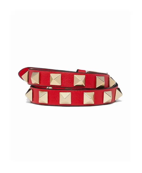 Valentino Garavani Rockstud Double-wrap Bracelet - Red