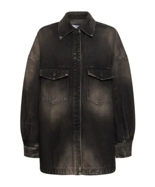 Attico Denim Shirt Jacket With Pockets