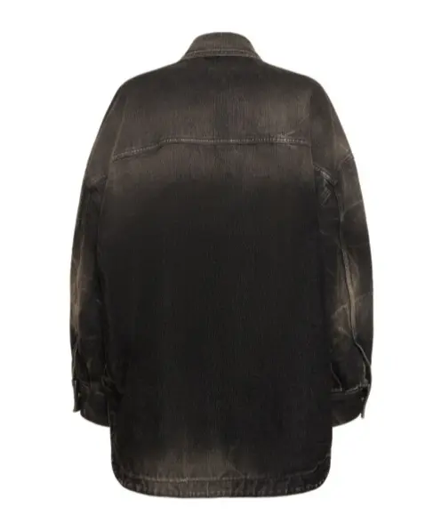 Attico Denim Shirt Jacket With Pockets