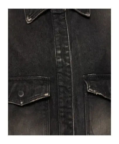 Attico Denim Shirt Jacket With Pockets
