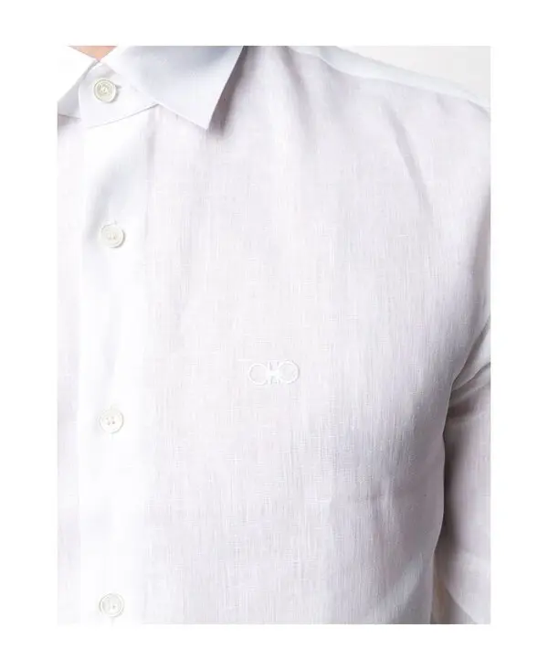 FERRAGAMO Long-sleeve Linen Shirt