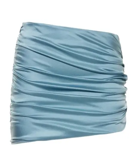 Alessandra Rich Asymmetric Silk Satin Mini Skirt