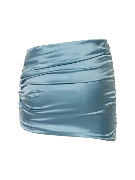 Alessandra Rich Asymmetric Silk Satin Mini Skirt