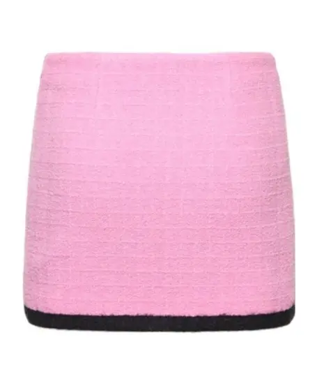Alessandra Rich Low Waist Tweed Bouclé Mini Skirt