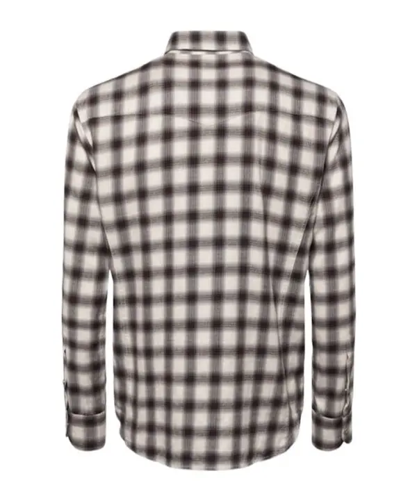 TOM FORD Checked Blend Western Shirt - Gray
