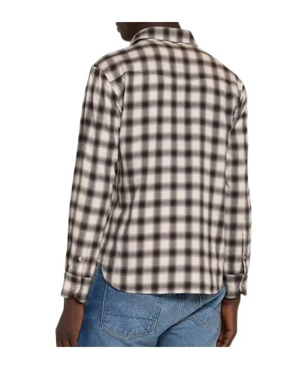 TOM FORD Checked Blend Western Shirt - Gray