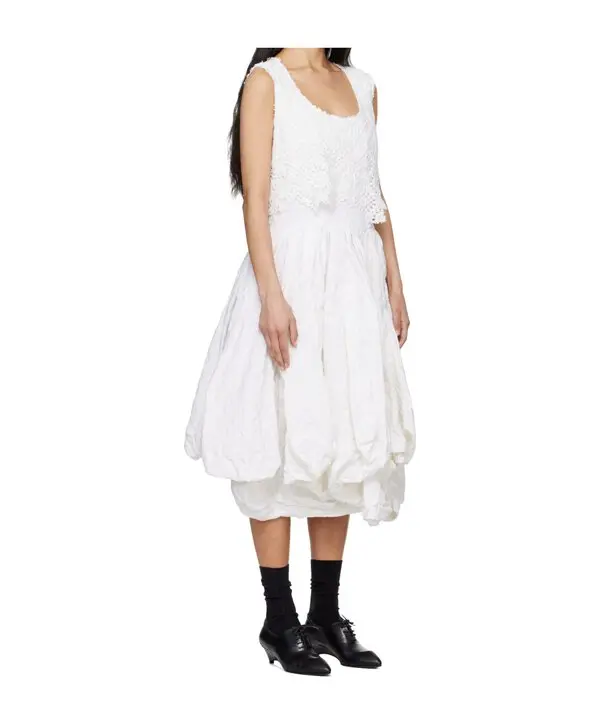 Comme Des Garçons Sleeveless Round Neck Pleated Dress