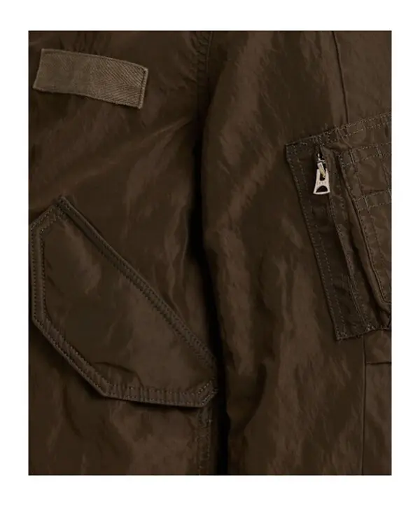 Sacai Treated Nylon Twill Bomber Jacket - Green