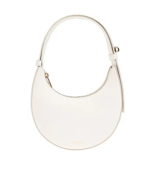 Furla Delizia Logo Printed Mini Shoulder Bag - Light Beige