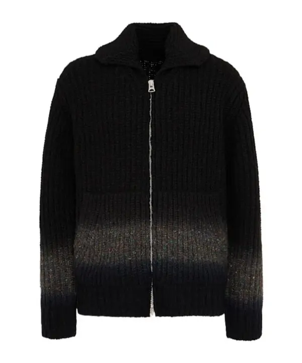 Sacai Garment Dyed Wool Knit Cardigan - Black
