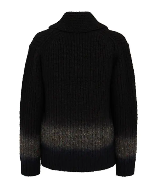 Sacai Garment Dyed Wool Knit Zip-up Cardigan