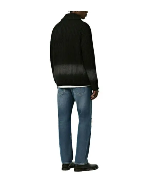 Sacai Garment Dyed Wool Knit Zip-up Cardigan