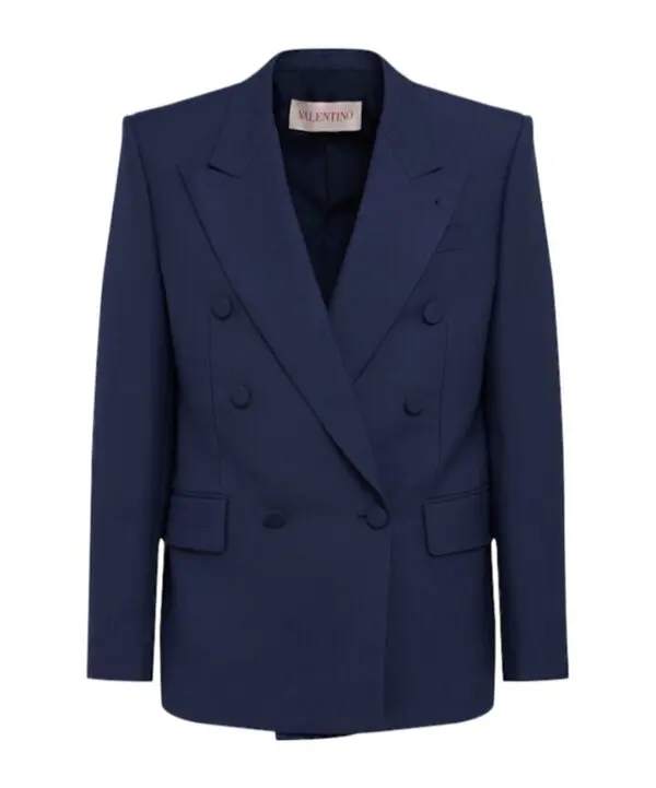 Valentino Garavani Wool Gabardine Double Breasted Jacket