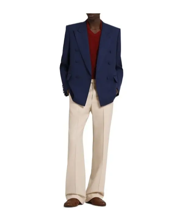 Valentino Garavani Wool Gabardine Double Breasted Jacket