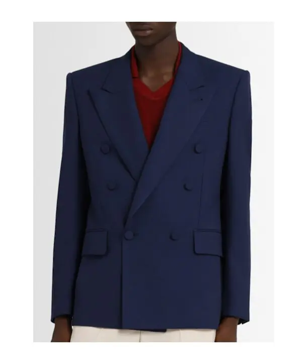 Valentino Garavani Wool Gabardine Double Breasted Jacket