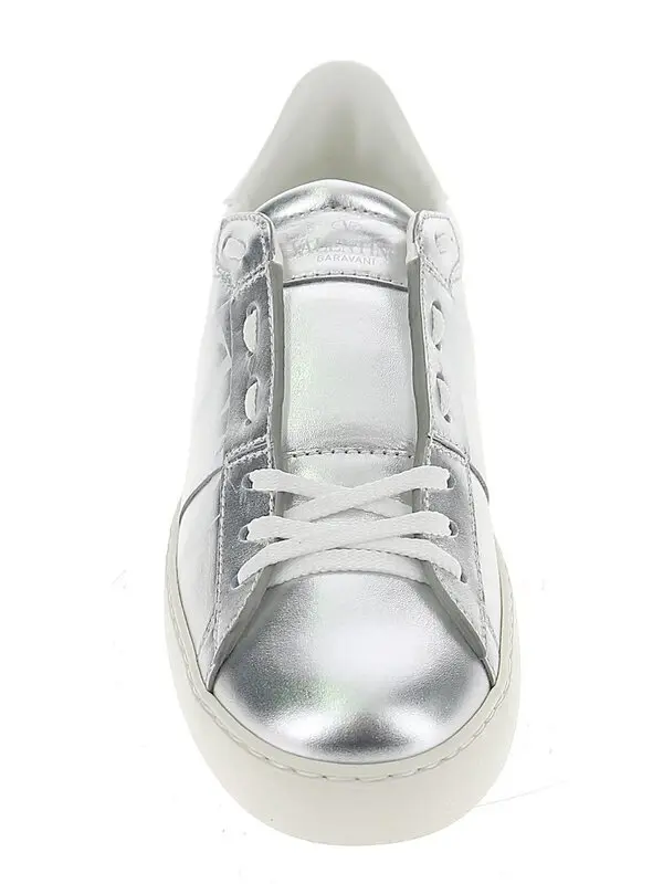 Valentino Garavani Rockstud Metallic Leather Sneakers