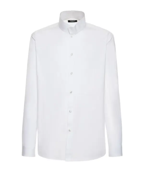 Balmain Covered Cotton Satin Shirt