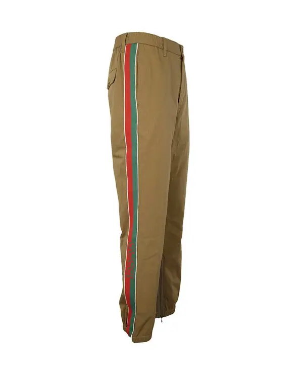 Gucci Web Straight-leg Trousers With Side Stripe Detail