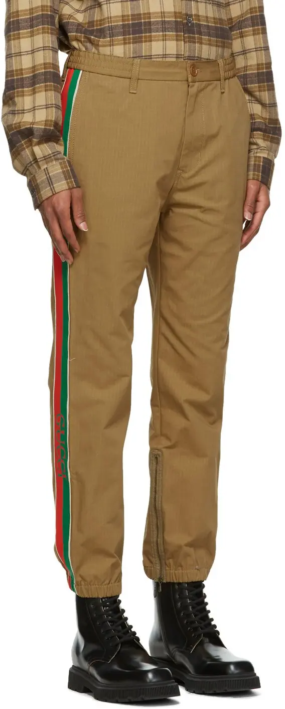 Gucci Web Straight-leg Trousers With Side Stripe Detail