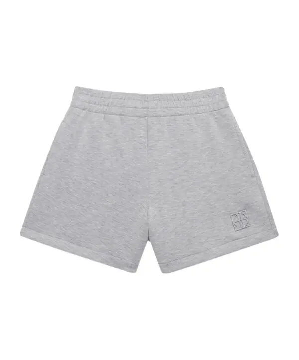 ANINE BING Monogrammed Logo Sweat Shorts - Gray