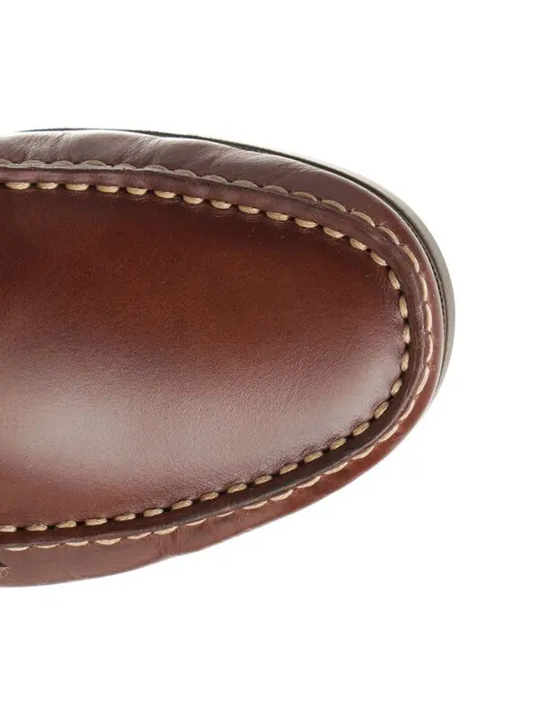 Paraboot Barth Logo Patch Lace-up Loafers - Brown