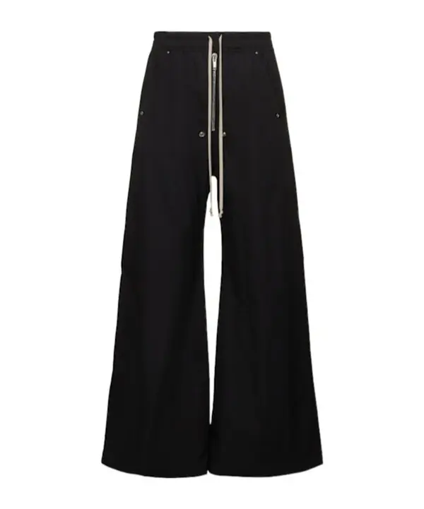 Rick Owens Wide Leg Cotton Pants - Black