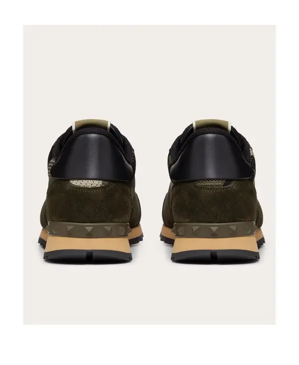 Valentino Garavani Camouflage Rockrunner Lace-up Sneakers - Green