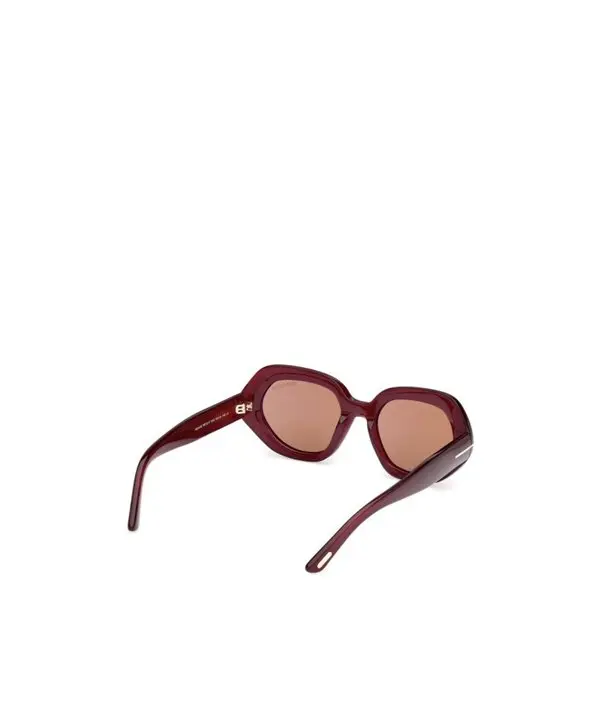 TOM FORD Oval Full Rim Sunglasses - Red
