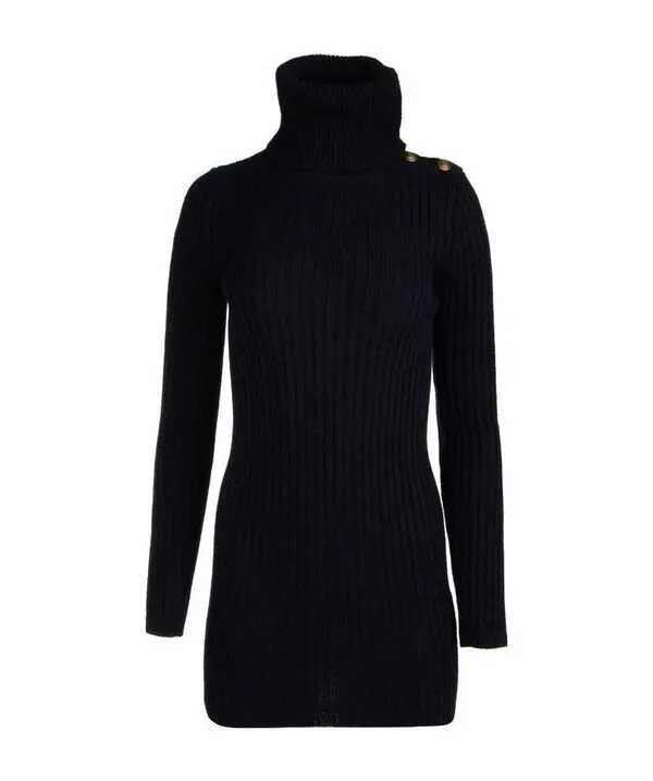 Saint Laurent Ribbed Fold-over Collar Jumper
