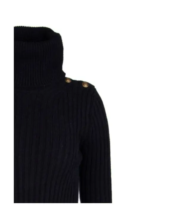 Saint Laurent Ribbed Fold-over Collar Jumper