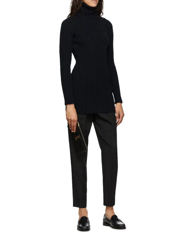 Saint Laurent Ribbed Fold-over Collar Jumper