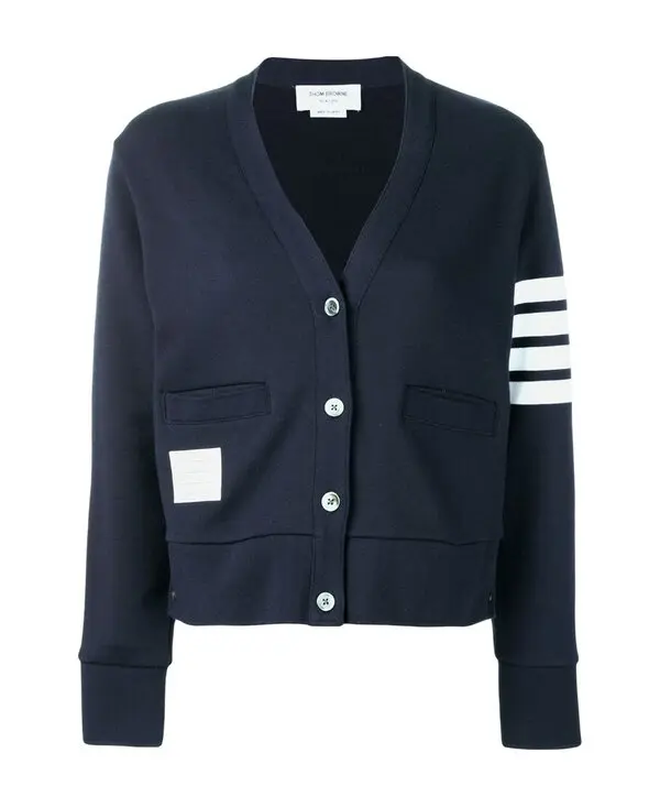 Thom Browne Four-striped Sleeve V-neck Cardigan