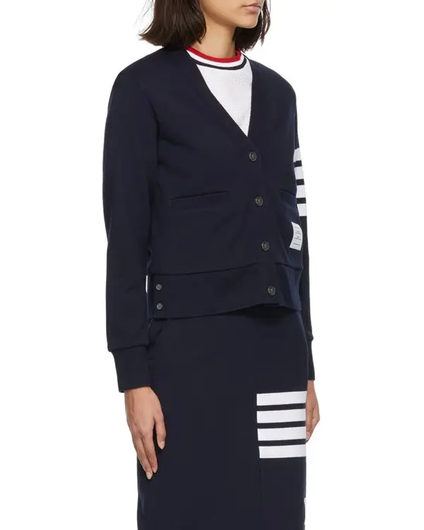 Thom Browne Four-striped Sleeve V-neck Cardigan