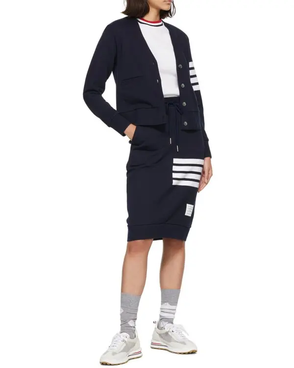 Thom Browne Four-striped Sleeve V-neck Cardigan