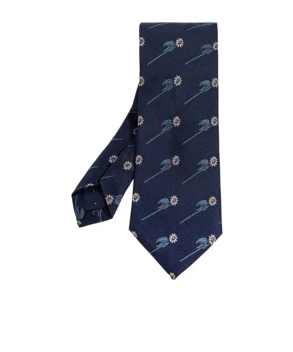 Paul Smith Floral Printed Neck Tie - Black