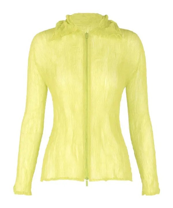 Issey Miyake Ruffled Zip-fastening Shirt - Light Green
