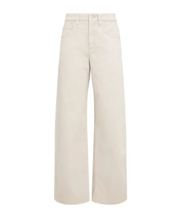 Brunello Cucinelli Wide Leg Denim Jeans - White