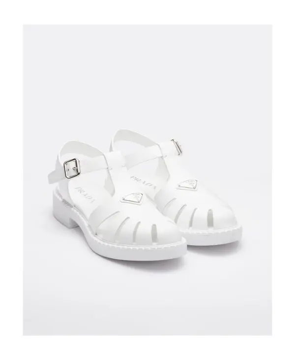 Prada Brushed Leather Fisherman Sandals