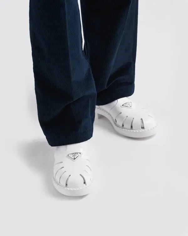 Prada Brushed Leather Fisherman Sandals