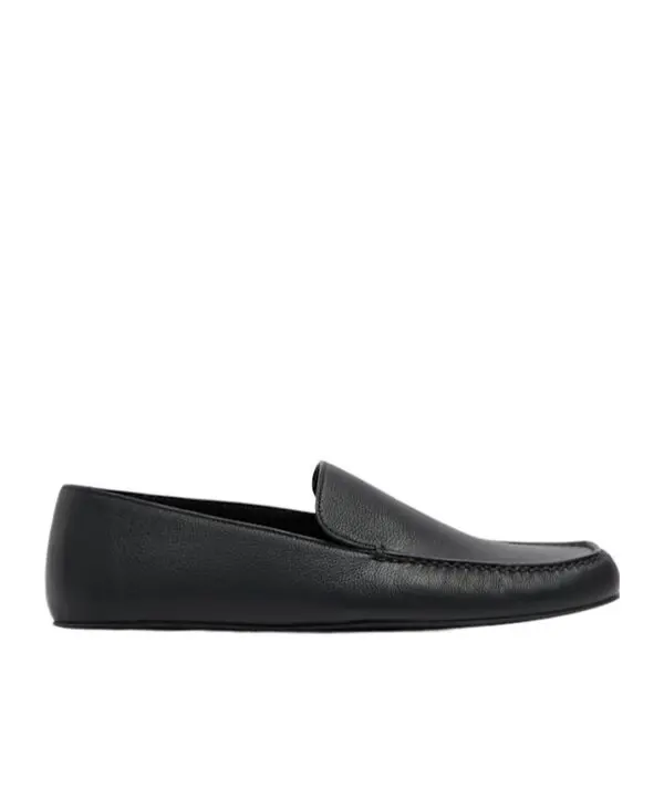 THE ROW Leo Leather Slippers
