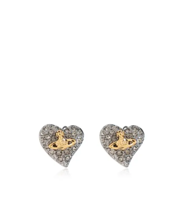 VIVIENNE WESTWOOD Heart Stud Earrings - Gray