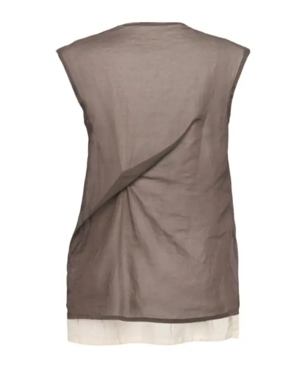 THE ROW Inawa Draped Cotton Organza Top - Brown